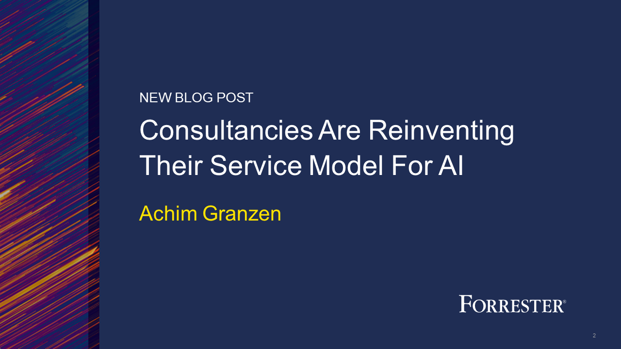 Consultancies Are Reinventing Their Service Model For AI