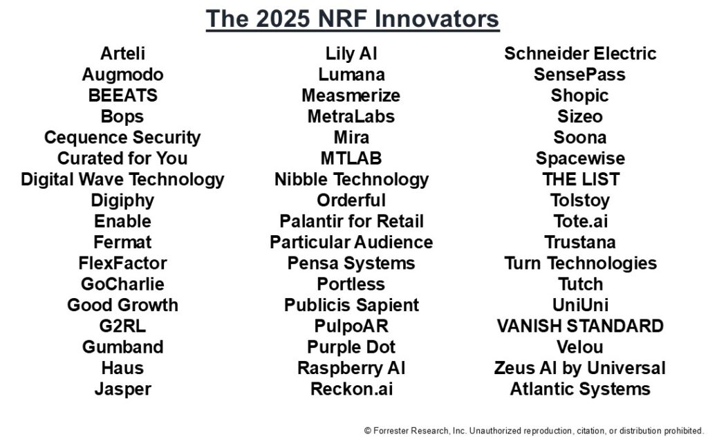 The 2025 NRF Innovators: 50 Solutions Solving Retail Problems