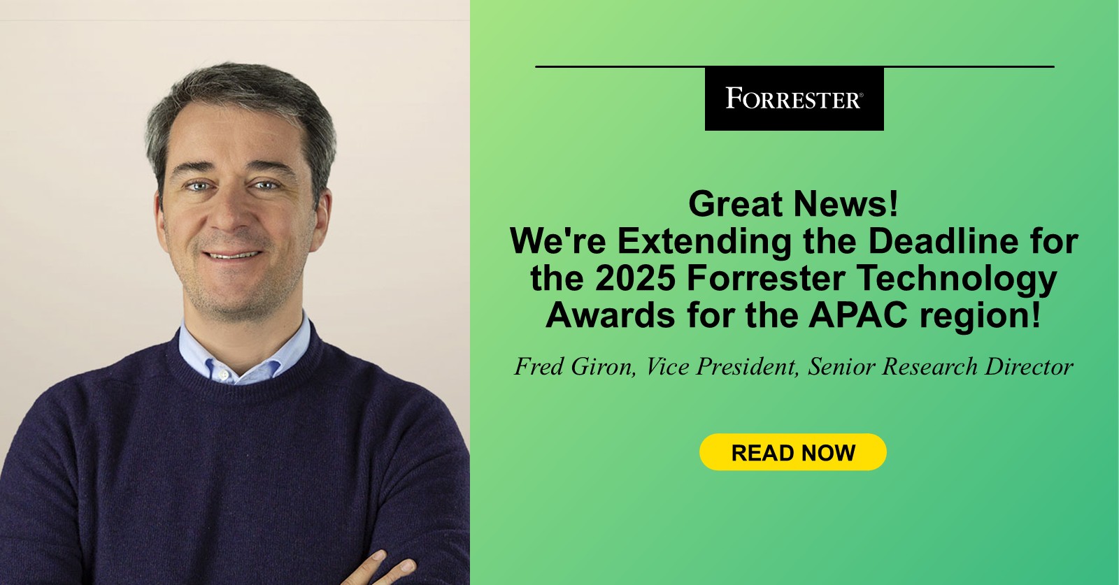 Deadline Extended For 2025 Forrester APAC Technology Awards